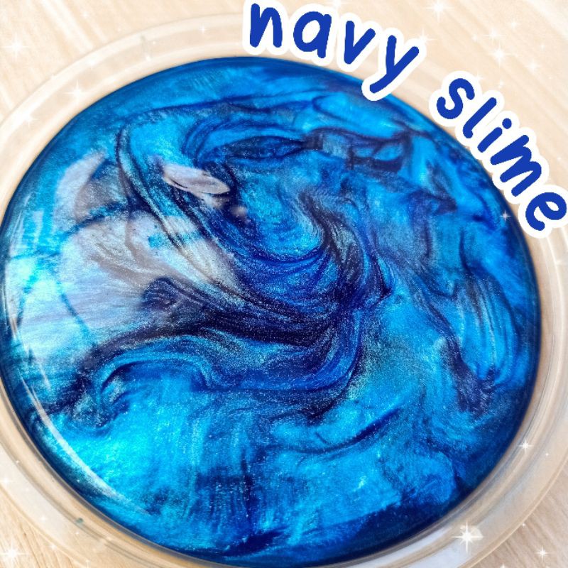 Jual navy metallic slime by pandasquishyshop | Shopee Indonesia