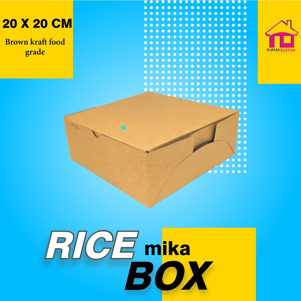 Jual Box Kotak Nasi Kraft 20 x20 / Kotak Nasi / Dus Nasi Kotak Kemasan ...