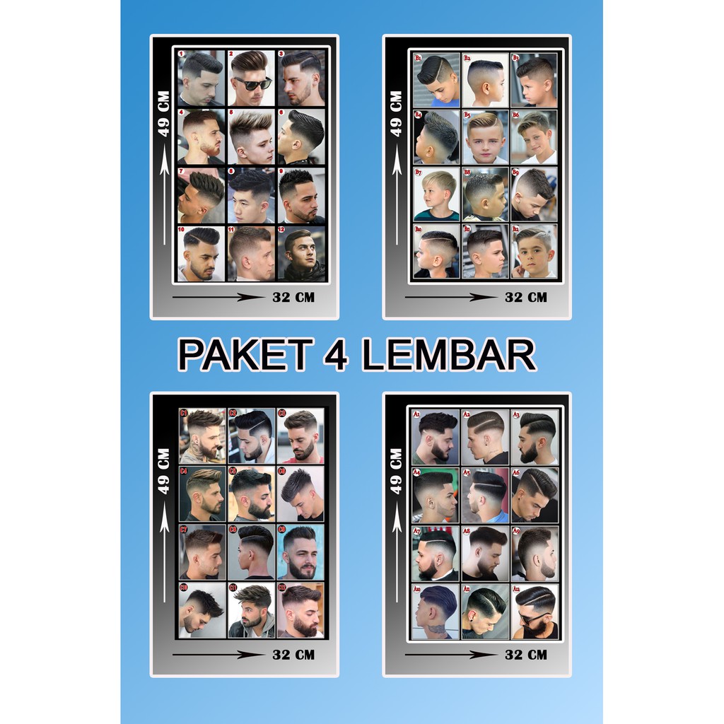 Jual Poster Barbershop / Poster Pangkas Rambut / Poster Salon / Paket 4 ...