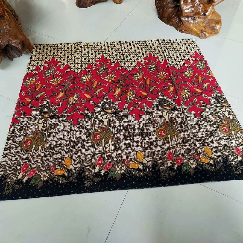 Jual batik solo motif wayang gunungan merah | Shopee Indonesia