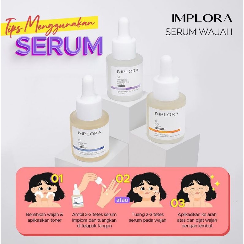 Jual SERUM IMPLORA/PEELING SEEUM IMPLORA/ACNE SERUM IMPLORA/BRIGHT ...