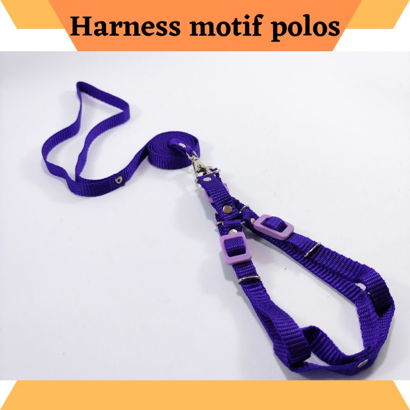 Jual tali harness Y motif polos / tali body harness / harness kucing ...