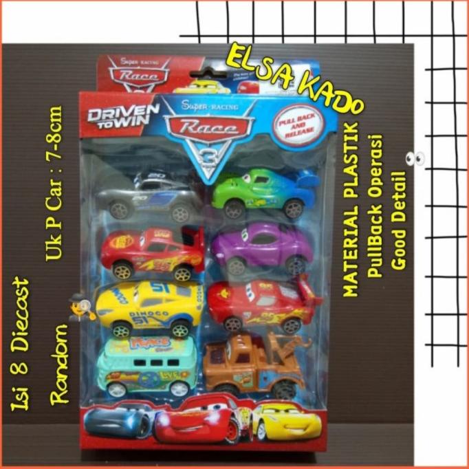 Jual Mainan The Cars Disney Mc Queen Mobil Pullback Miniatur Figure ...