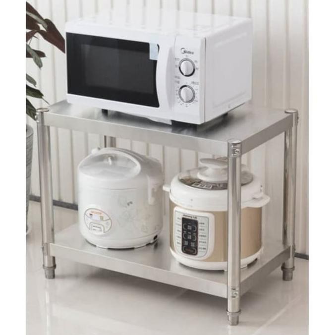 Jual Rak dapur Stainless 2 tingkat lebar Magicom rice cooker microwave ...