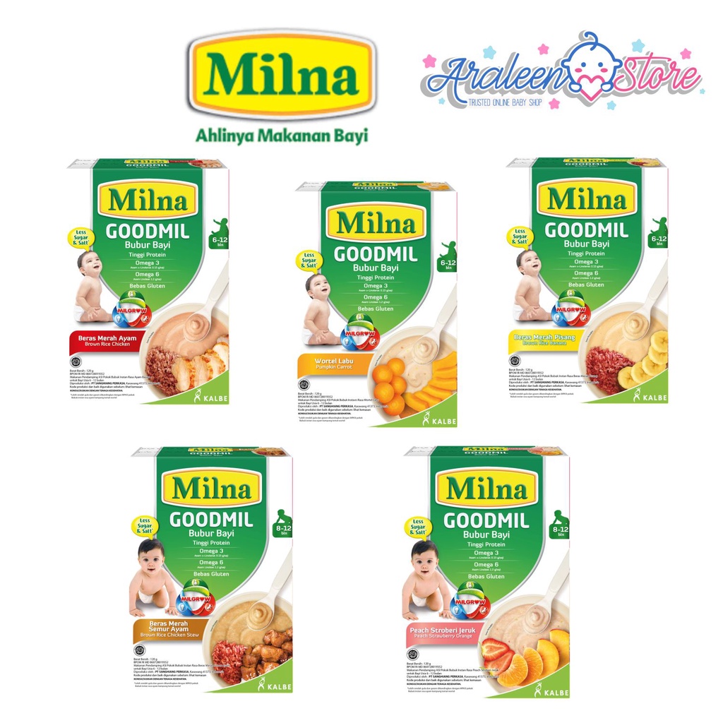 Jual MILNA Goodmil Bubur Bayi Alergi Susu Sapi 120 gr MPASI 6 Bulan ...