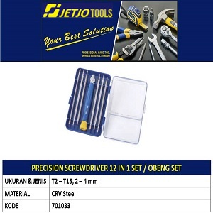 Jual Obeng Set JETJO TOOLS 701033 / Precision Screwdriver 12 in 1 Set ...