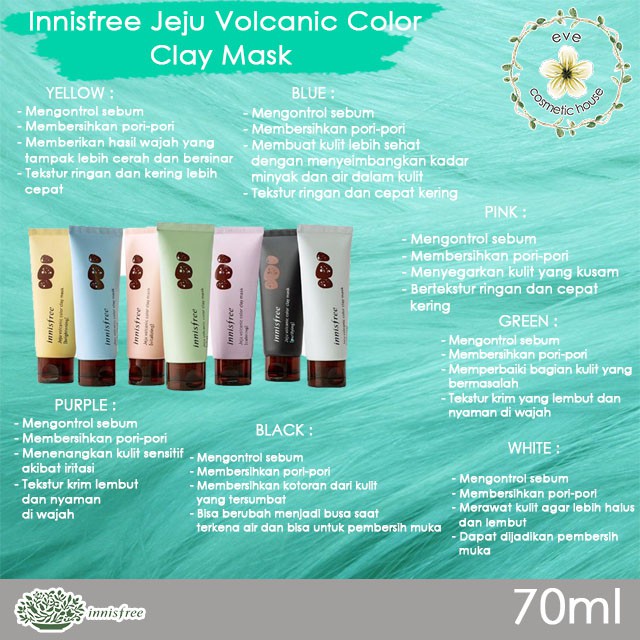 Jual INNISFREE Jeju Volcanic Color Clay Mask 70ml | Shopee Indonesia