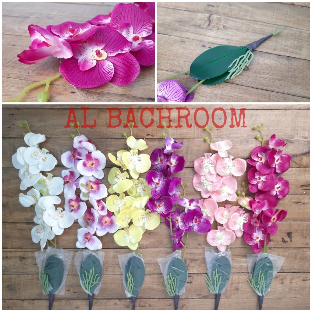 Jual BUNGA ANGGREK ARTIFICIAL DAUN 2C B8011 BUNGA ANGGREK PLASTIK ...
