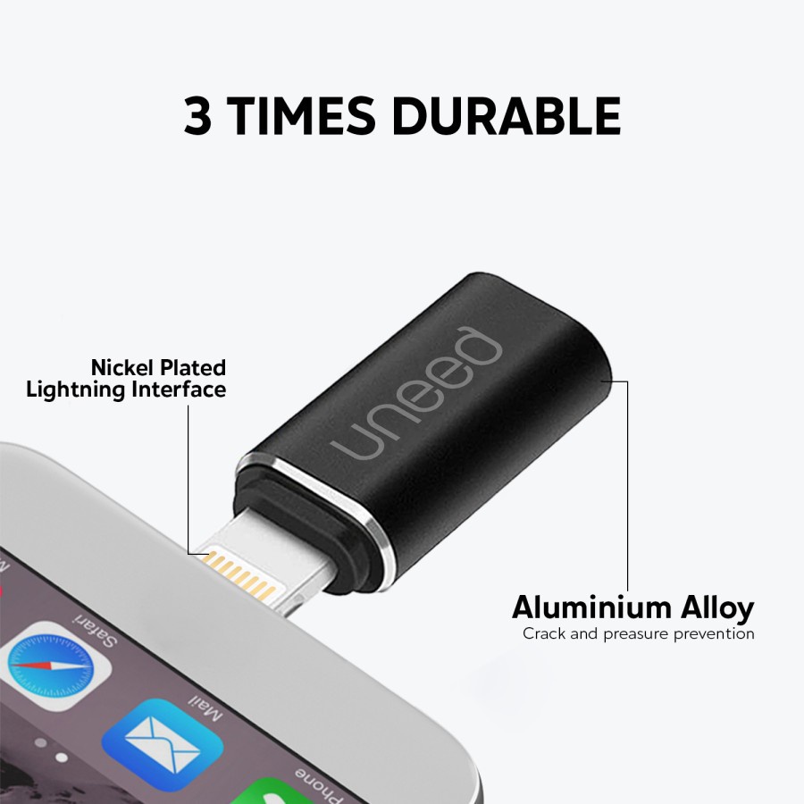 Jual Uneed USB Adapter Type C to Lightning Converter - UAT02Ci | Shopee ...