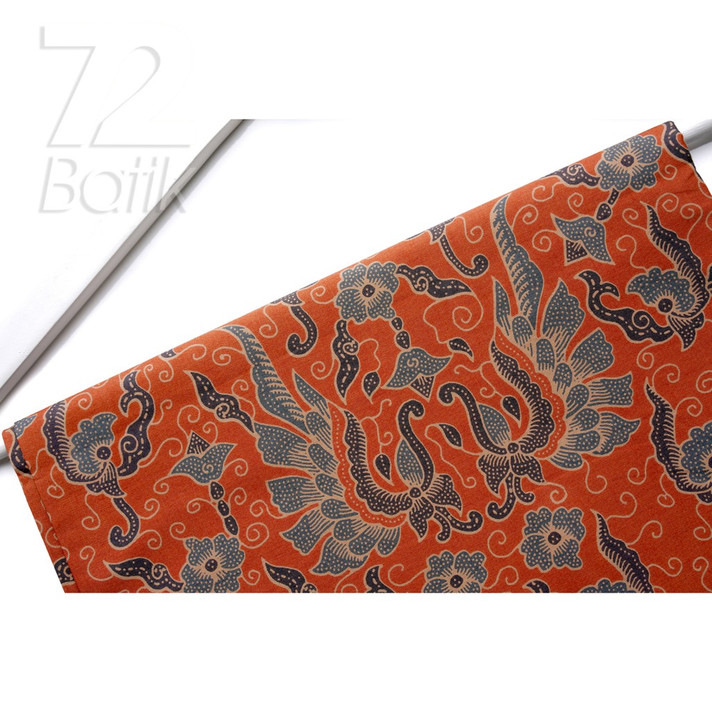 Jual KAIN BATIK KATUN Premium Motif Sayap Warna Orange Oranye Oren ...