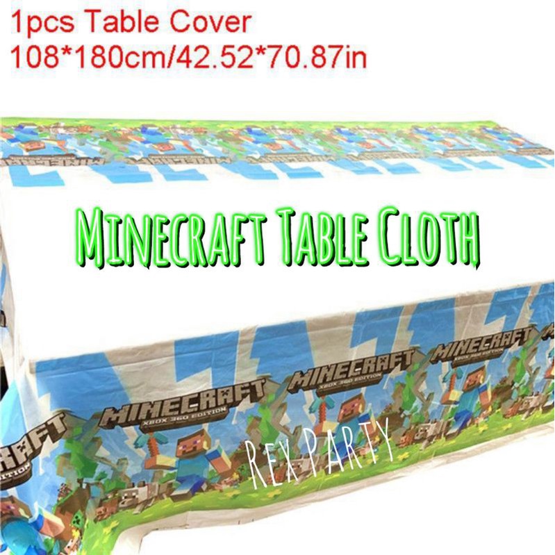 Jual Minecraft Table Cloth/Taplak Meja Minecraft/Taplak Meja Pesta ...