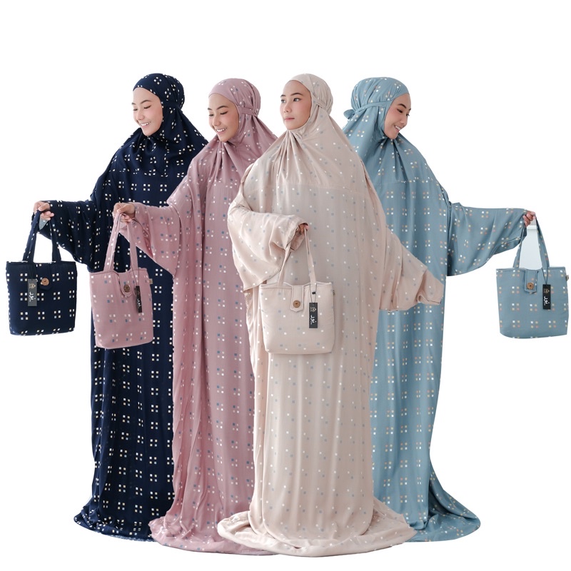 Jual Nurhd Mukena Hadramaut Rayon Terusan Motif Domino | Shopee Indonesia