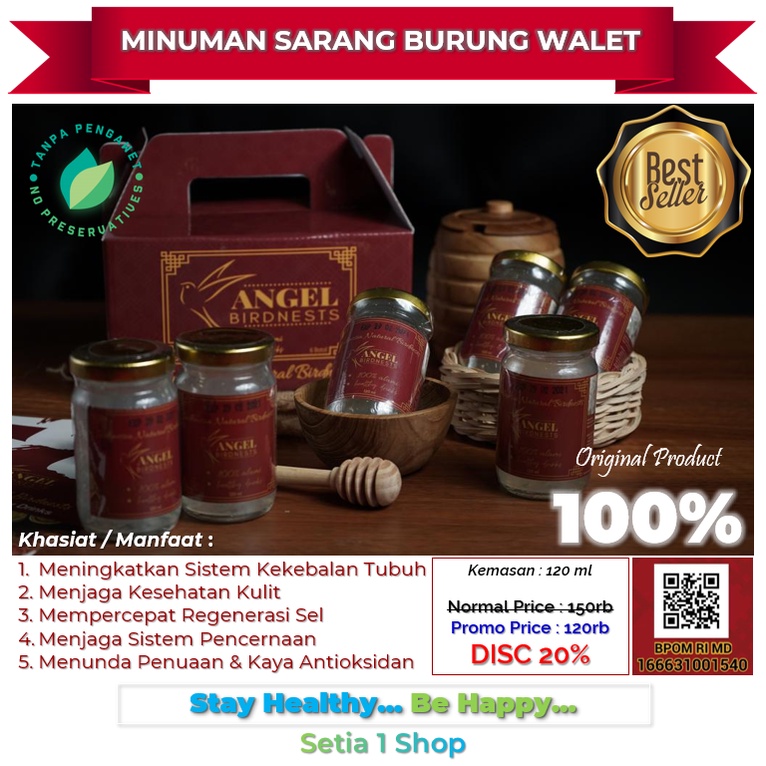 Jual Minuman Sarang Burung Walet Premium Angel Birdnests 120ml Alami ...