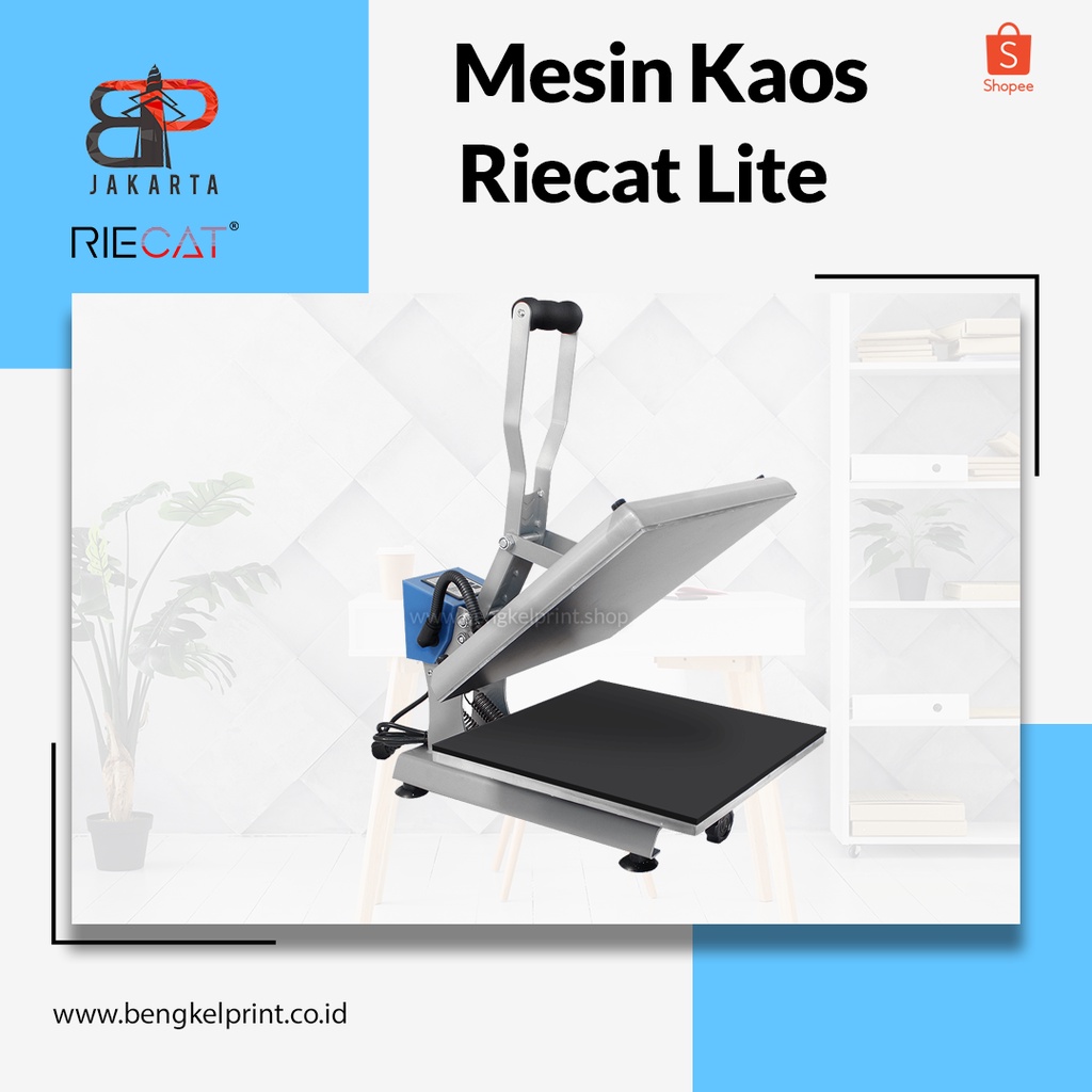 Jual Mesin Press Kaos Murah Riecat Lite 880watt 38 x 38 cm Press Kaos ...