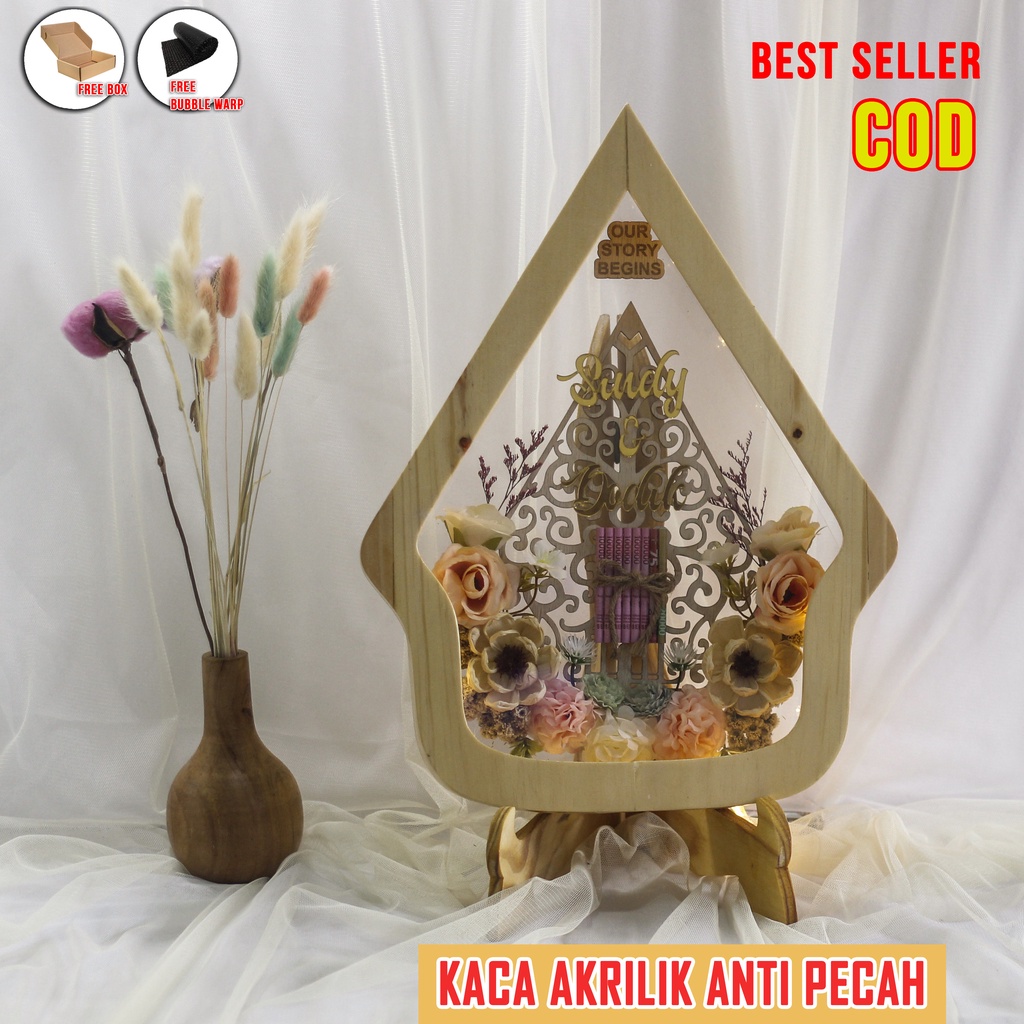 Jual Mahar pernikahan bingkai rustic kado wedding mahar wedding 30x40cm ...