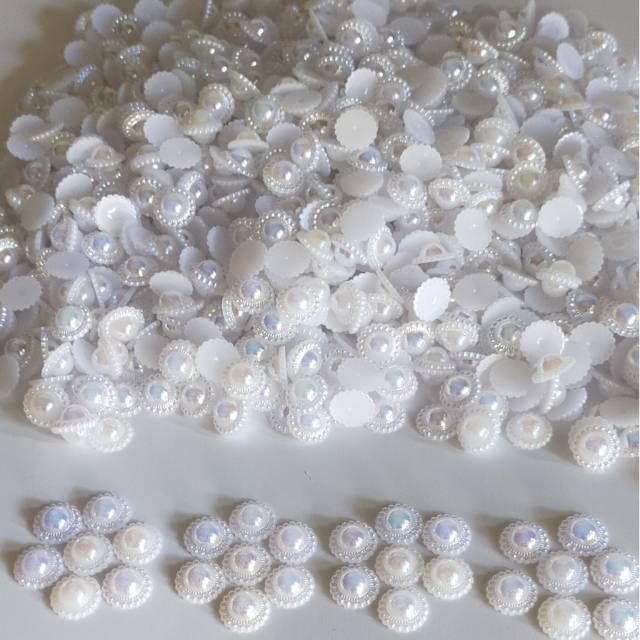 Jual Mutiara belah putih (25 pcs) / Mutbel Mutiara Belah matahari putih ...