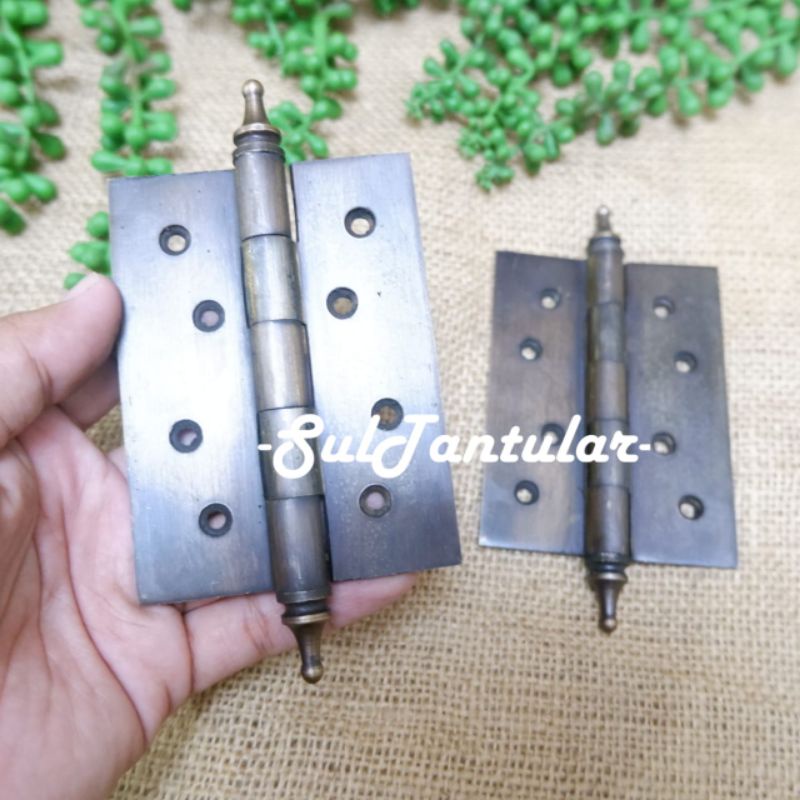 Jual 1SET / 2PCS ENGSEL PINTU KUNINGAN 4INCH ENGSEL PINTU RUMAH ENGSEL ...