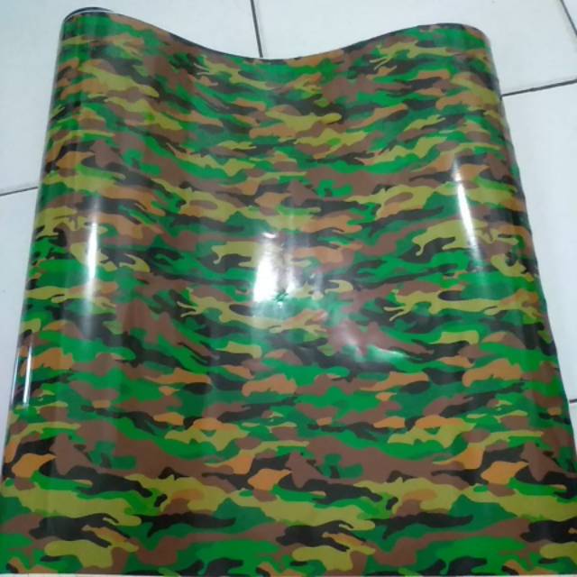 Jual Stiker Skotlet motif ARMY (tentara) warna hitam, coklat, hijau,Oren,,kuning Glossy,,lebar ...