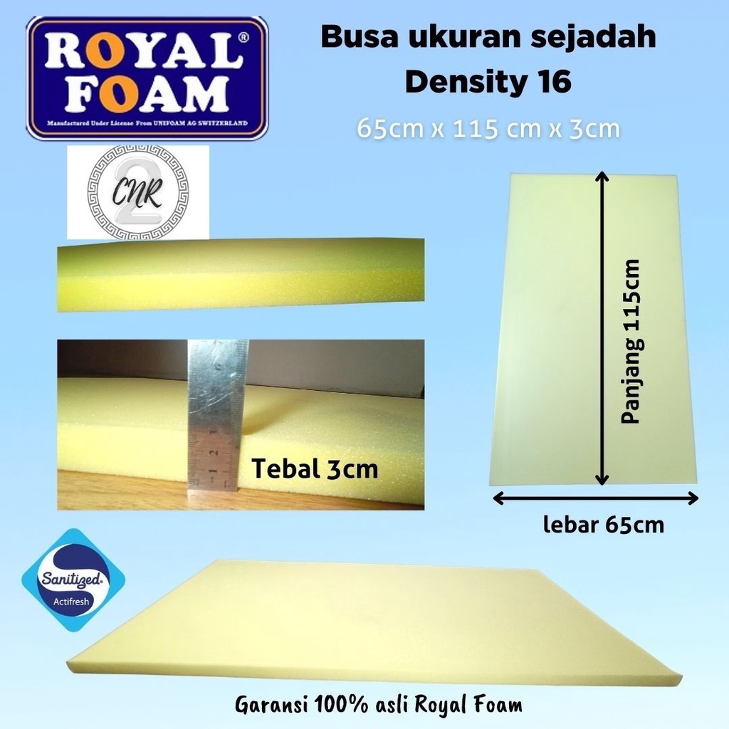Jual Busa isi sejadah bulu tebal empuk, busa Royal Foam uk.65x115x2cm ...