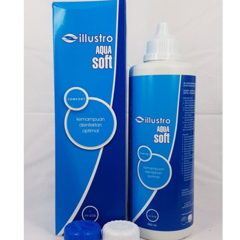 Jual Cairan Pembersih softlens Aquasoft 350ml / Aqua soft Illustro ...