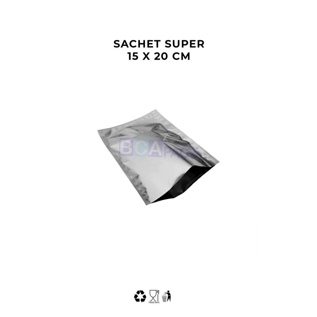 Jual SACHET SUPER 15 X 20CM - 100 GR - KEMASAN ALUMINIUM SACHET SUPER ...