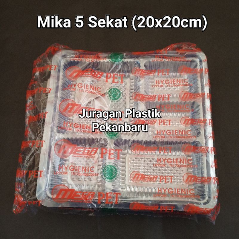 Jual Mika Insert Kotak Nasi 5 Sekat | Insert Partisi Bening 20x20 cm ...