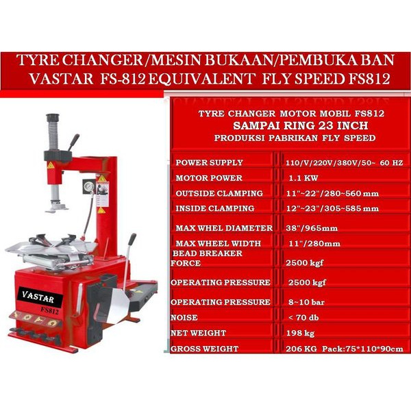 Jual Tire Changer Mesin Bukaan Ban Atau Pembuka Ban VASTAR FS 808 sama dengan fly speed fs808 ...