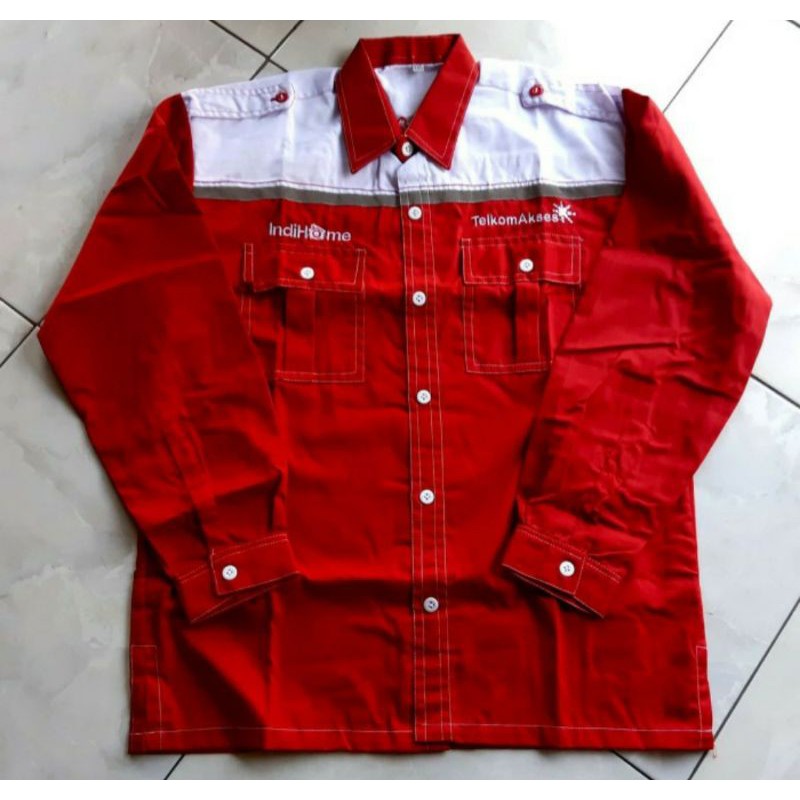 Jual SERAGAM BAJU TELKOM INDIHOME TERBARU SAKU DEPAN LENGAN PANJANG ...