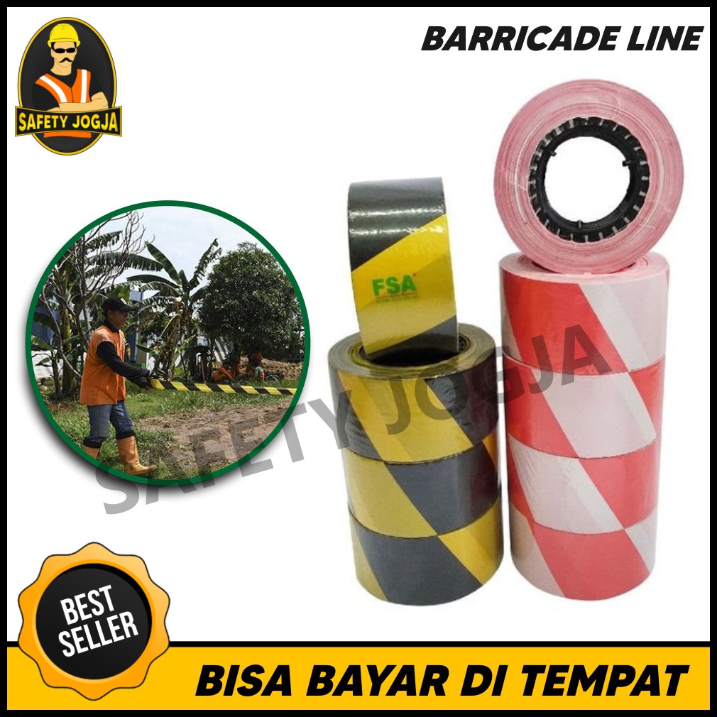Jual Police Line / Safety Line / Hitam Kuning Barricade Line - Merah ...