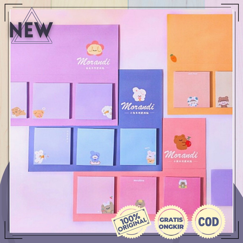 Jual Sticky Notes Aesthetic Morandi 3 in 1 Pastel Perlengkapan Sekolah ...