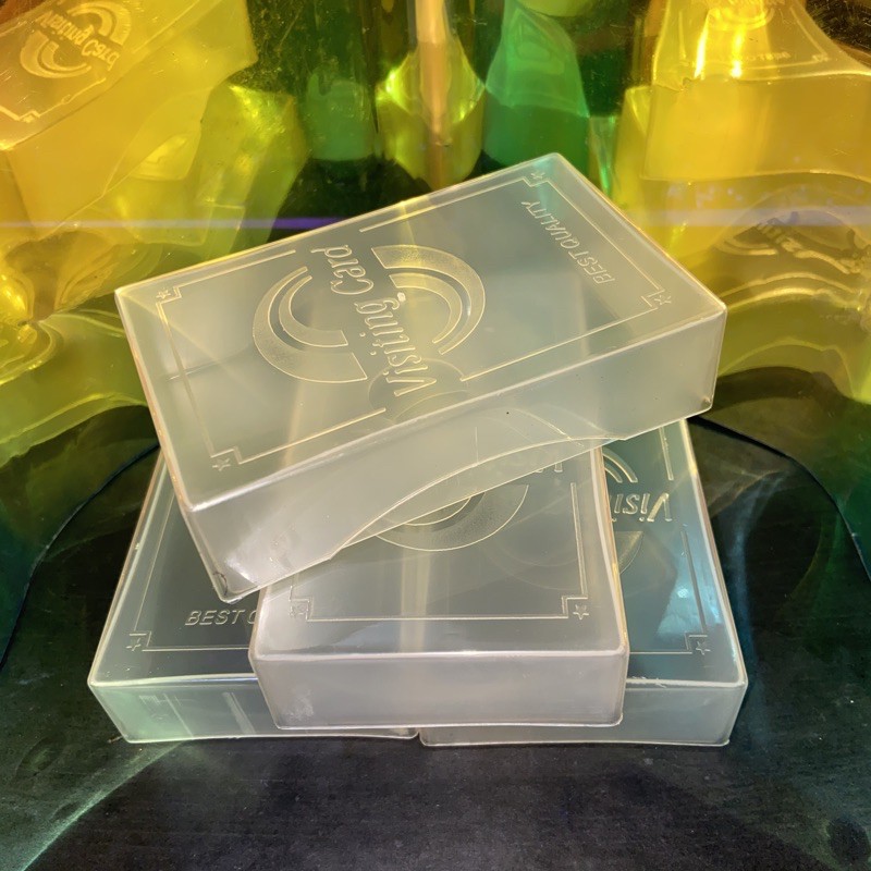 Jual Kotak kartu nama bening sablon Plastik box card name putih malang ...