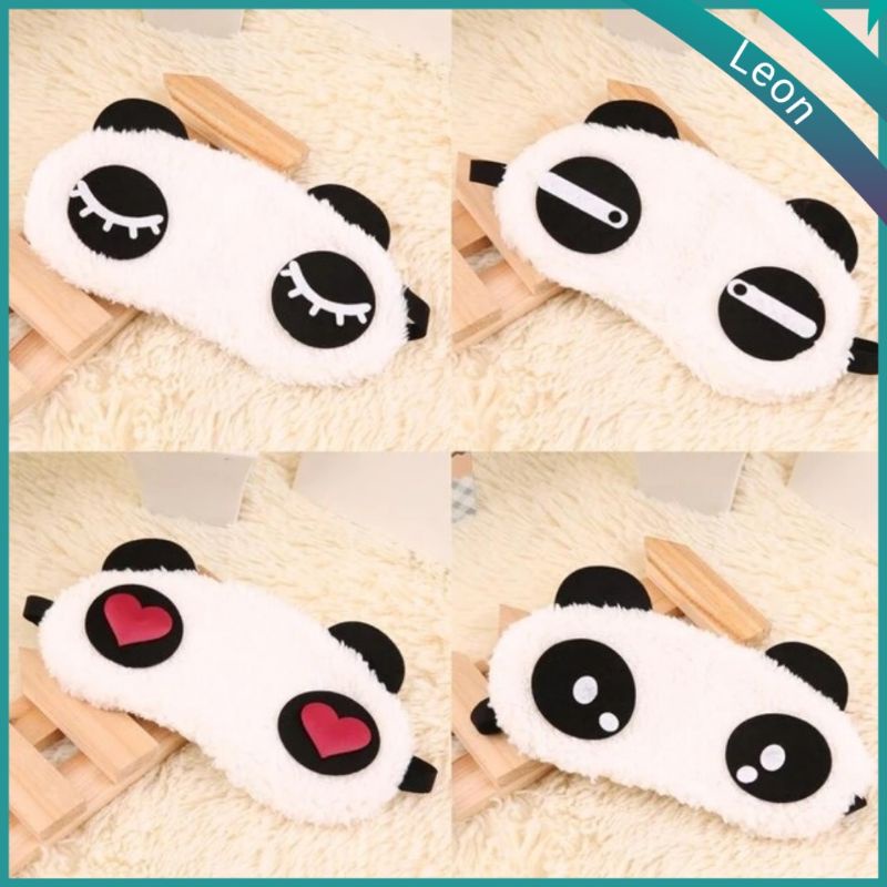 Jual LEON !!, PENUTUP MATA TIDUR MOTIF PANDA EMOTICON UNIK | Shopee ...