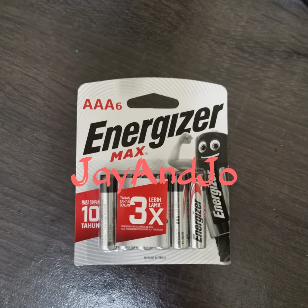 Jual Baterai Energizer Alkaline AAA isi 6pcs 1.5V | Shopee Indonesia