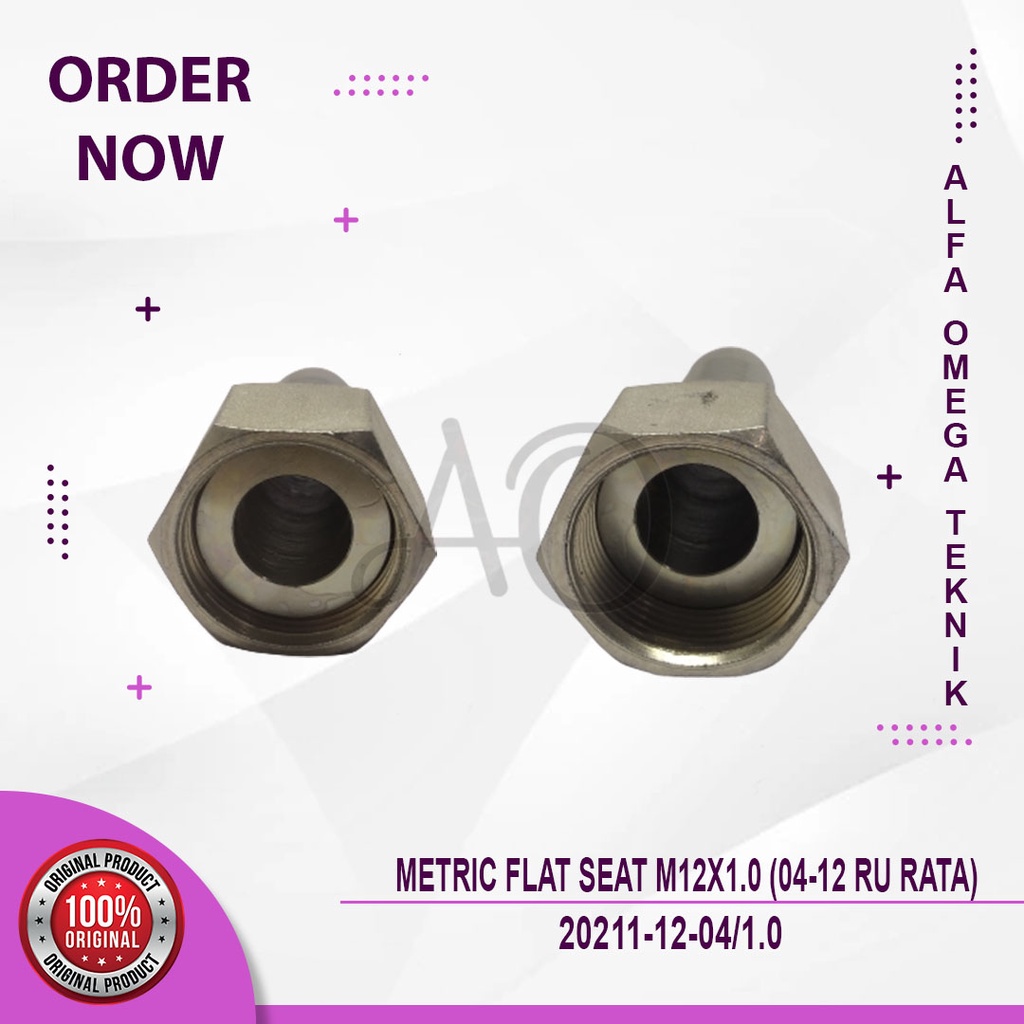 Jual FITTING METRIC FLAT SEAT 12 RU RATA - 04 NEPEL SELANG HIDROLIK ...