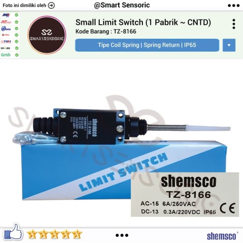 Jual PERTUKANGAN OTOMASI INDUSTRIAL SHEMSCO TZ-8166 SMALL LIMIT SWITCH SPRING SETARA D4V-8166 ...