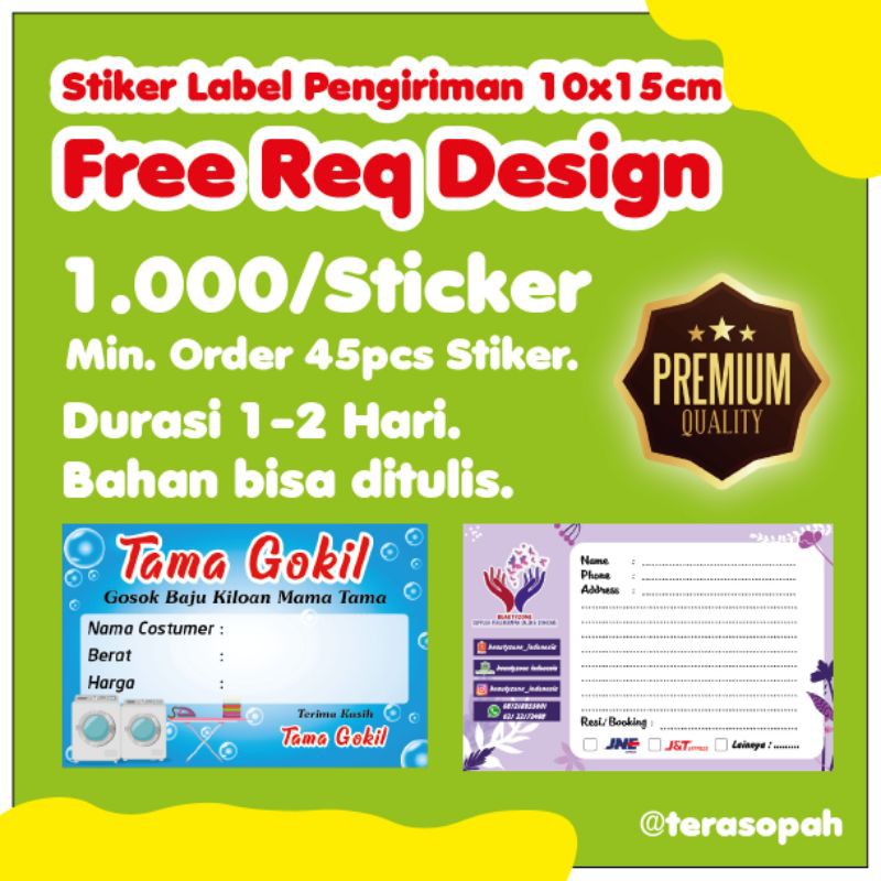 Jual STIKER ALAMAT (ADRESS STICKER) FREE DESIGN | Shopee Indonesia