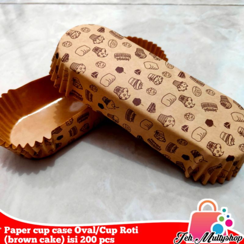 Jual RB Paper Cup Case Oval/Cup Roti (Brown Cake) Isi 200 Pcs | Shopee ...