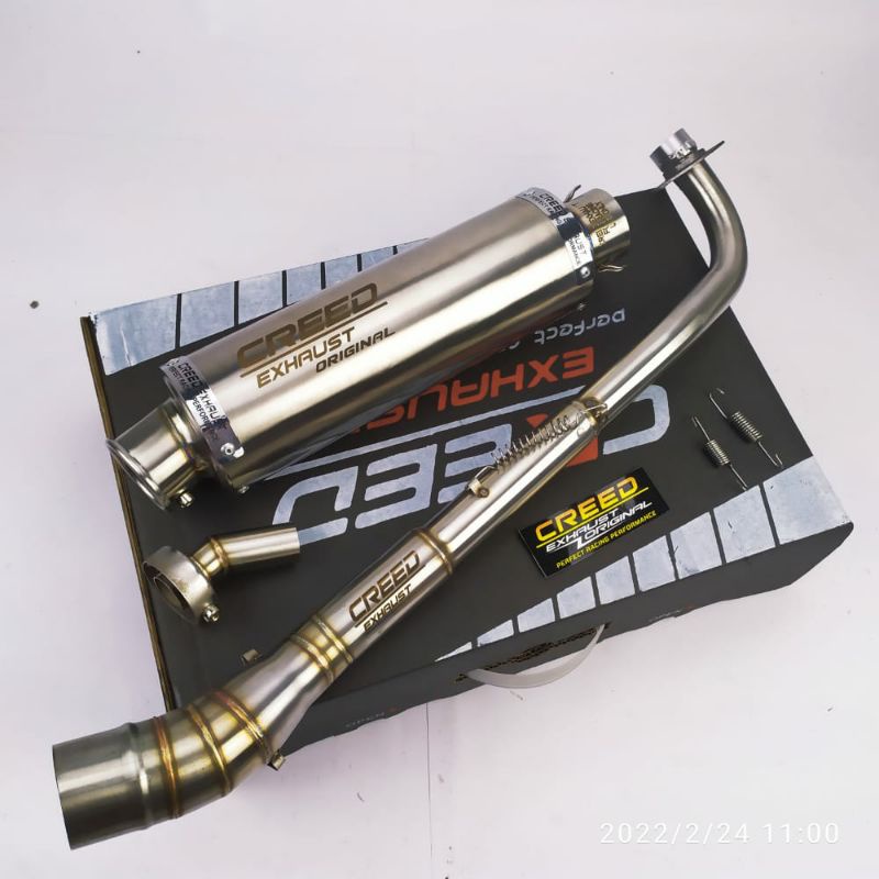 Jual Original Knalpot racing Creed Exhaust for motor bebek Jupiter Z, Supra X125/110, Revo fit ...