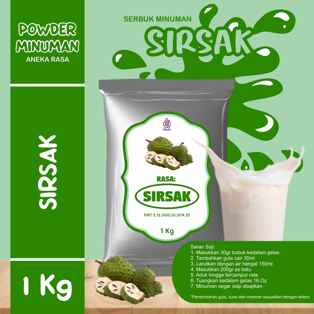 Jual Bubuk Serbuk Minuman 1kg Rasa Sirsak Bubuk Minuman Kekinian ...