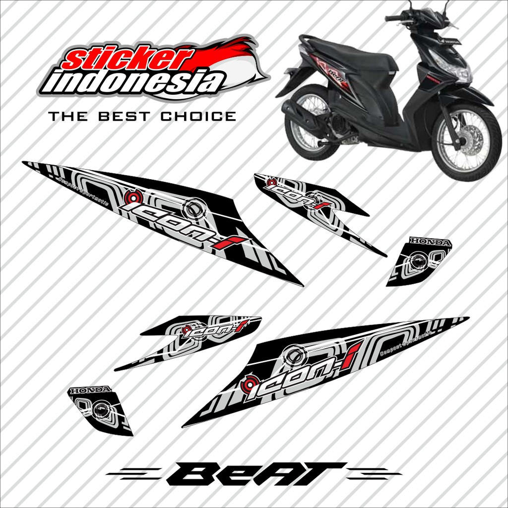 Jual stiker striping honda beat karbu 2008 hitam putih | Shopee Indonesia
