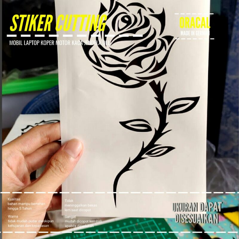 Jual STIKER MAWAR 2 CUTTING BAHAN ORACAL CUSTOM | Shopee Indonesia