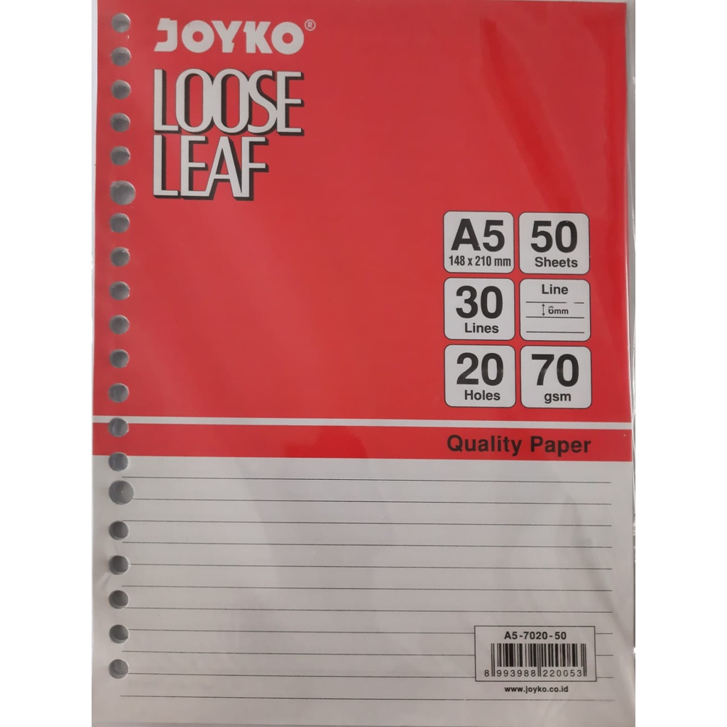 Jual LOOSE LEAF JOYKO A5 ISI 100 DAN 50 LEMBAR ( ISI BINDER ) | Shopee Indonesia