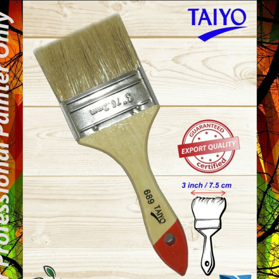 Jual Kuas Cat Tembok Dinding Besi Kayu Minyak Bulu 3 " inch Tebal Kuat Awet | Shopee Indonesia
