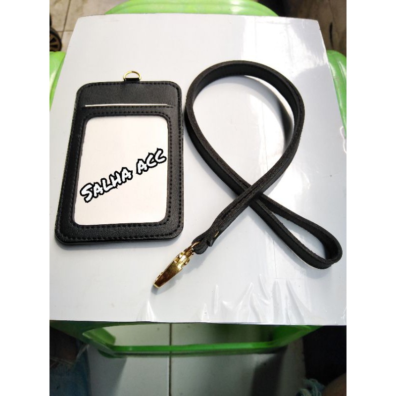 Jual Name tag id card holder hitam doff kalung 4 slot card | Shopee ...