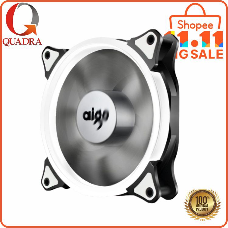 Jual Fan Casing AIGO Ring 12CM LED Case Fan AIGO Ring Fan 120mm Putih ...