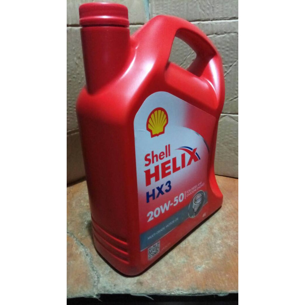 Jual Shell HELIX HX-3 SAE 20W-50 4x4L Galon 4liter. | Shopee Indonesia