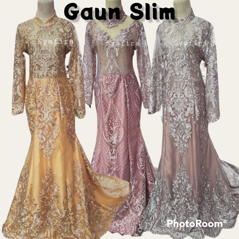 Jual Gaun Kebaya Akad (Bawah Furing) / Gaun slim / Gaun Duyung Mermaid ...