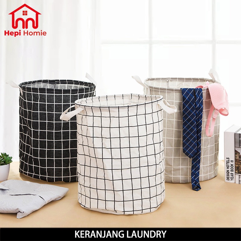 Jual [HH] KERANJANG LAUNDRY BAJU CUCIAN PAKAIAN KOTOR BAHAN KAIN MOTIF ...
