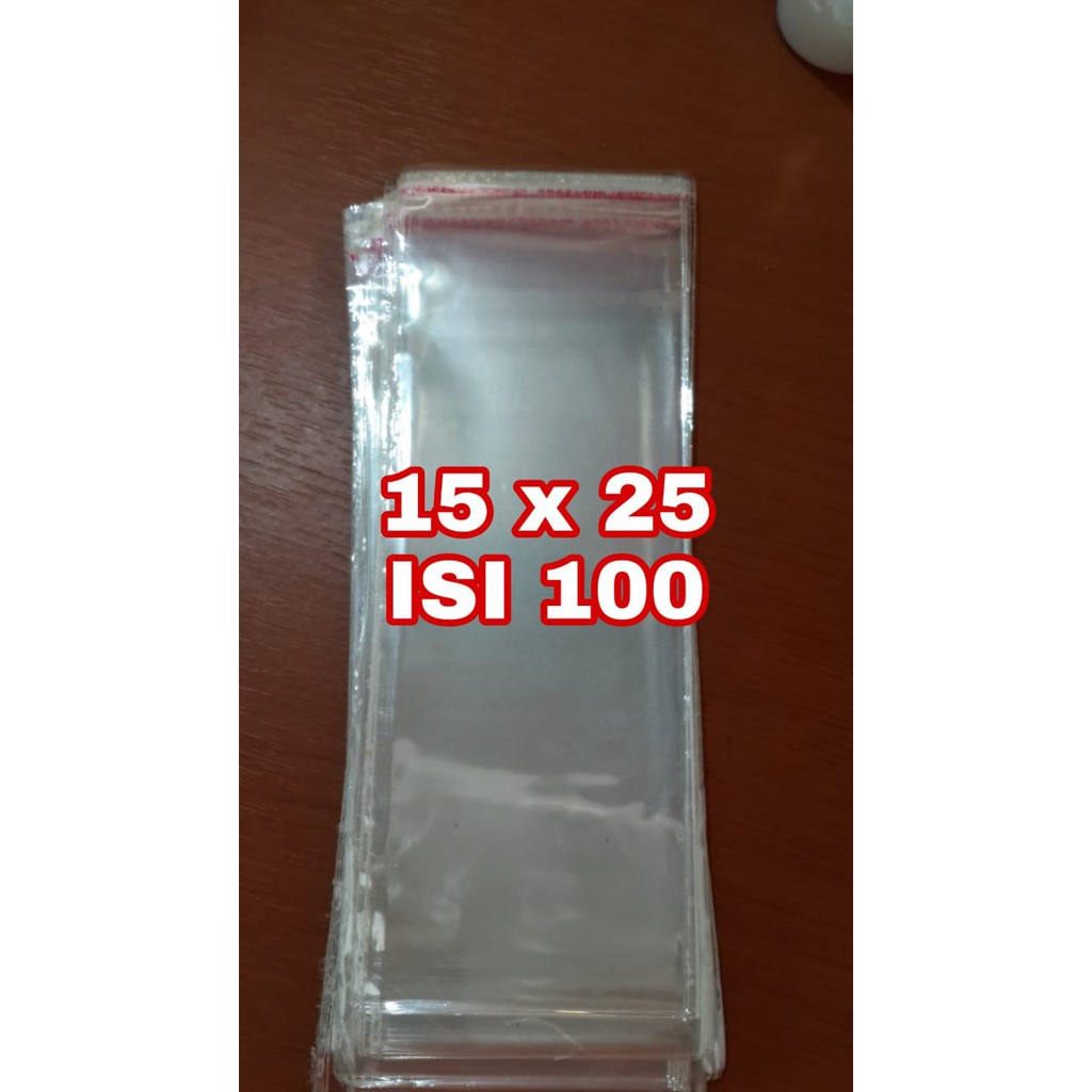 Jual OPP LEM 15X25 ISI 100 PLASTIK KACA | Shopee Indonesia
