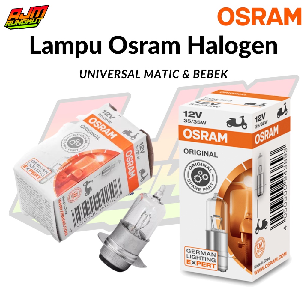 Jual Bohlam Dop Lampu Halogen Motor Osram 35W 25W 12V H6/M5 T19 Original Osram Universal Honda ...